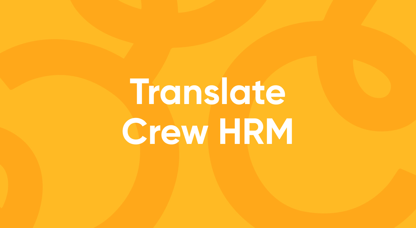 How to translate Crew HRM plugin